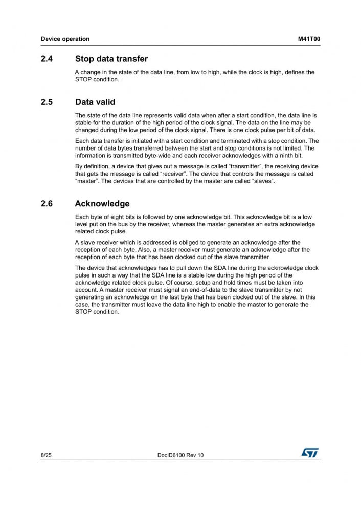 M41T00M6F datasheet page 8