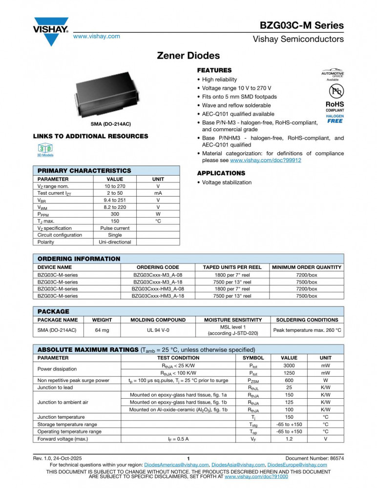 BZG03C datasheet page 1