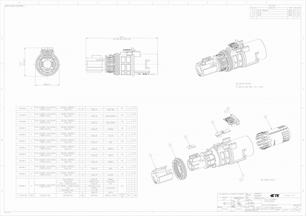TE Connectivity 2394085 drawing page 1