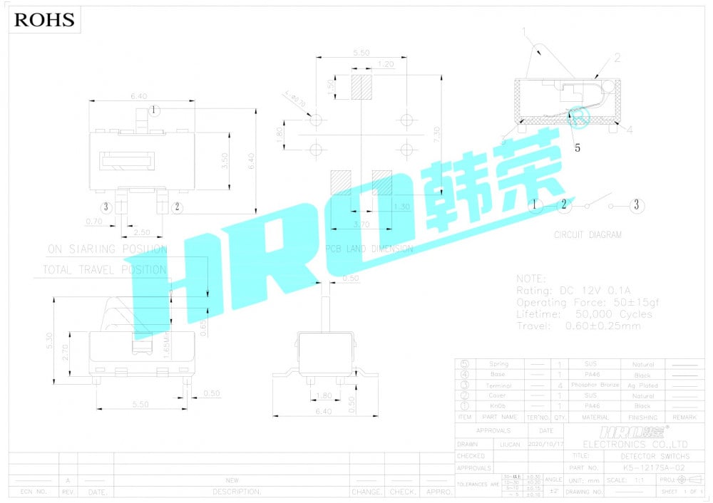 K5-1217SA-02 technical drawing page 1