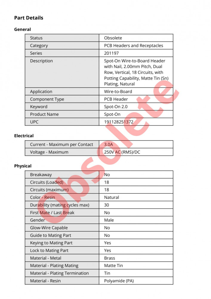 MOLEX 2011970180 technical document, page 2