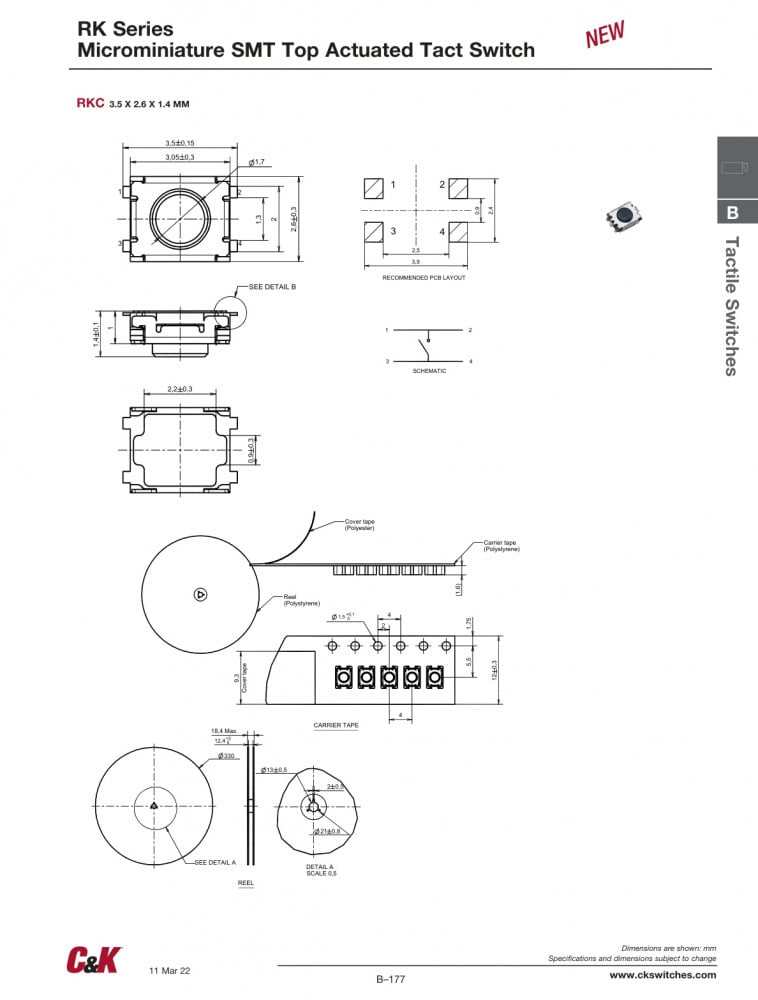 C&K RK Series technical document page 5