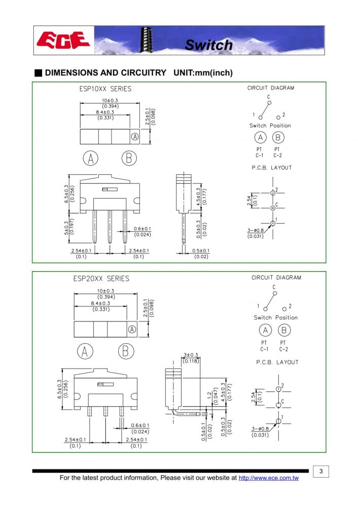 ECE ESP-SPDT series technical document page 3