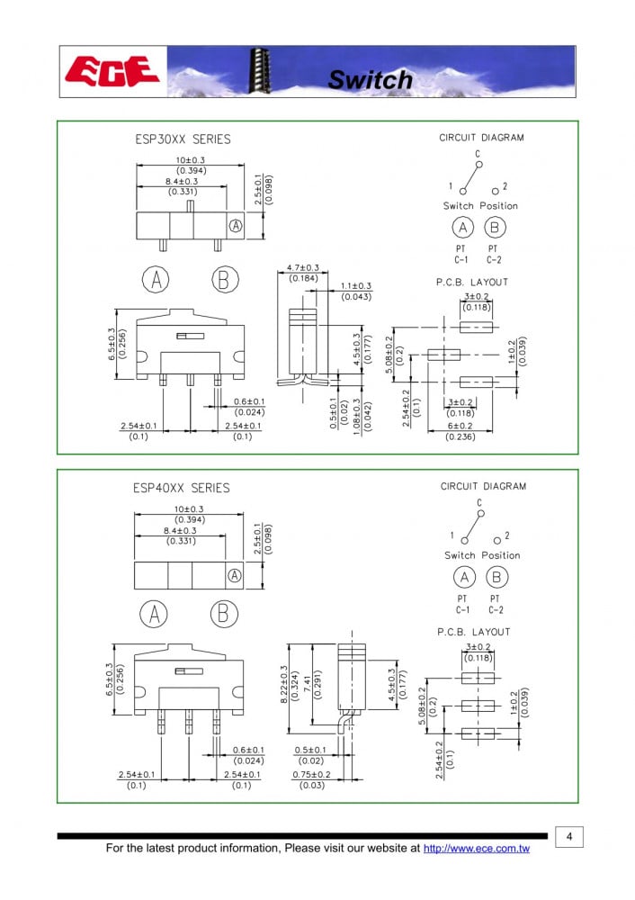 ECE ESP-SPDT series technical document page 4