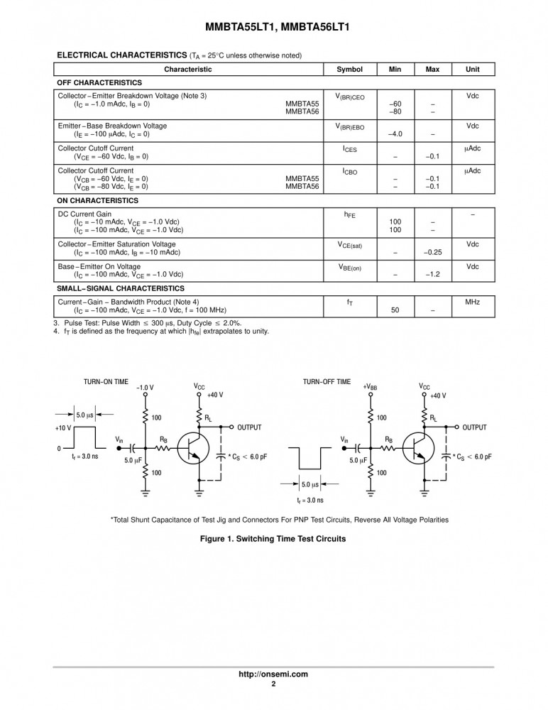 MMBTA56LT1 datasheet page 2