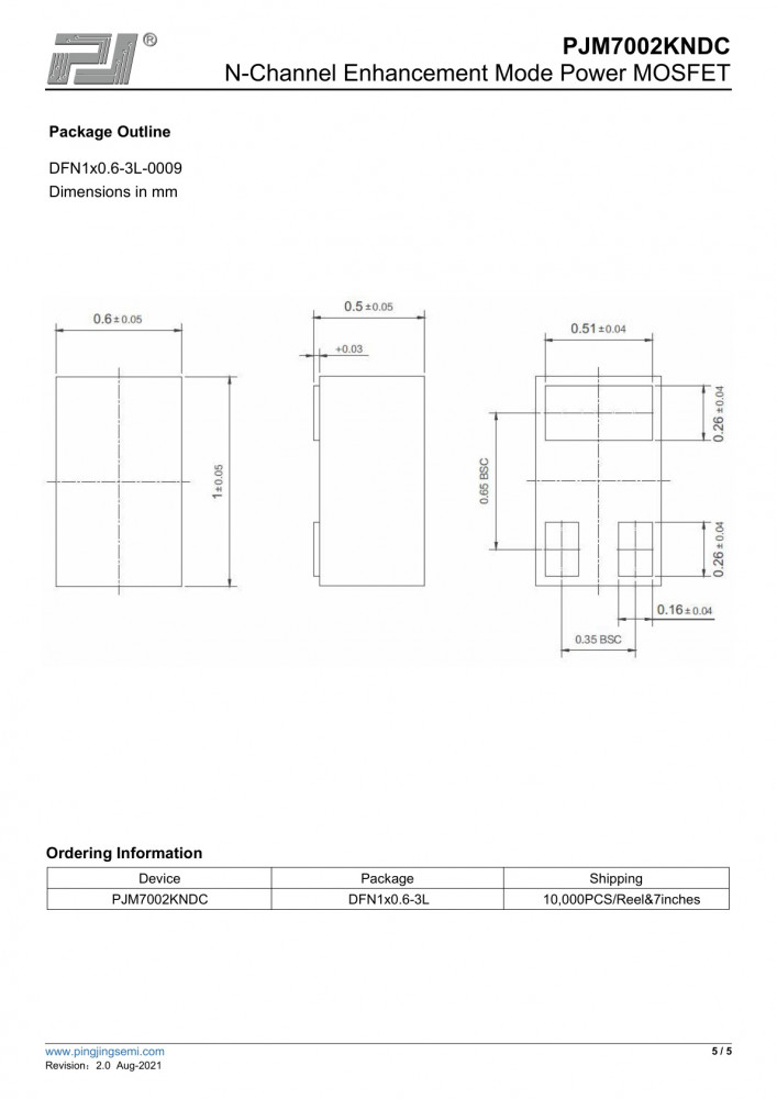 PJM7002KNDC datasheet page 5