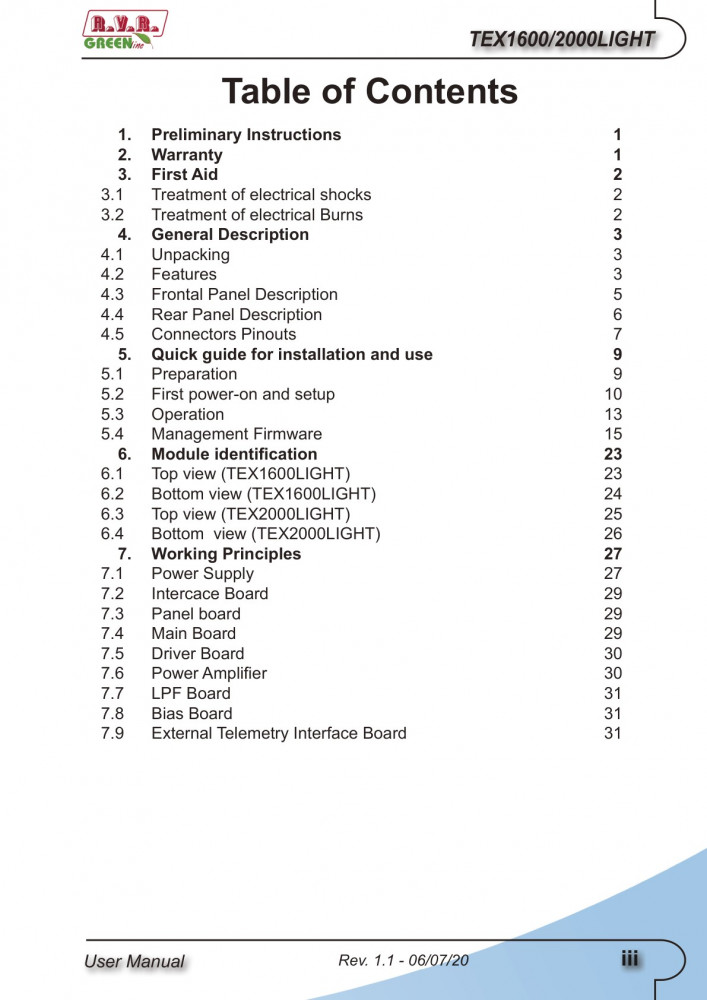 TEX2000LIGHT manual preview, page 5