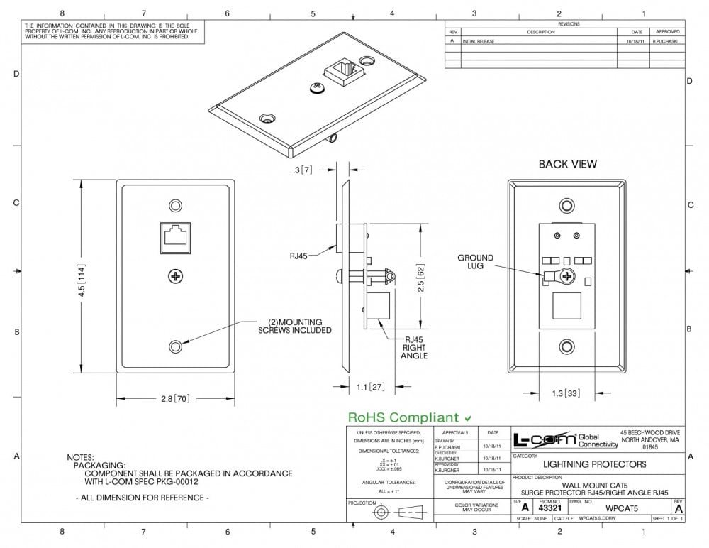 L-com WPCAT5 technical document preview