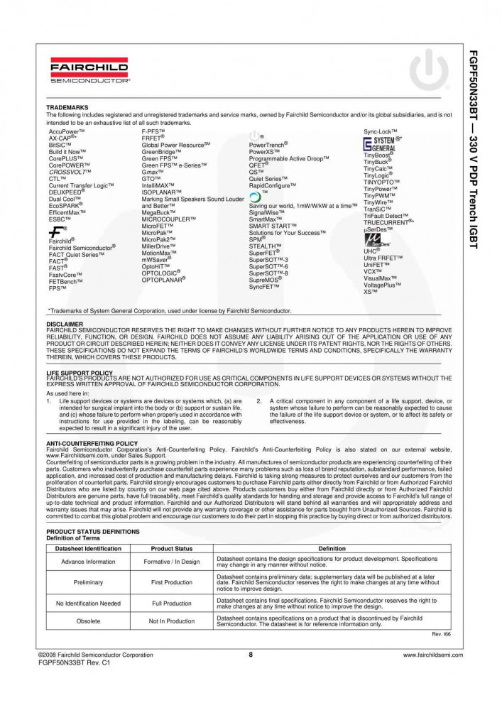 FGPF50N33BTTU datasheet page 8