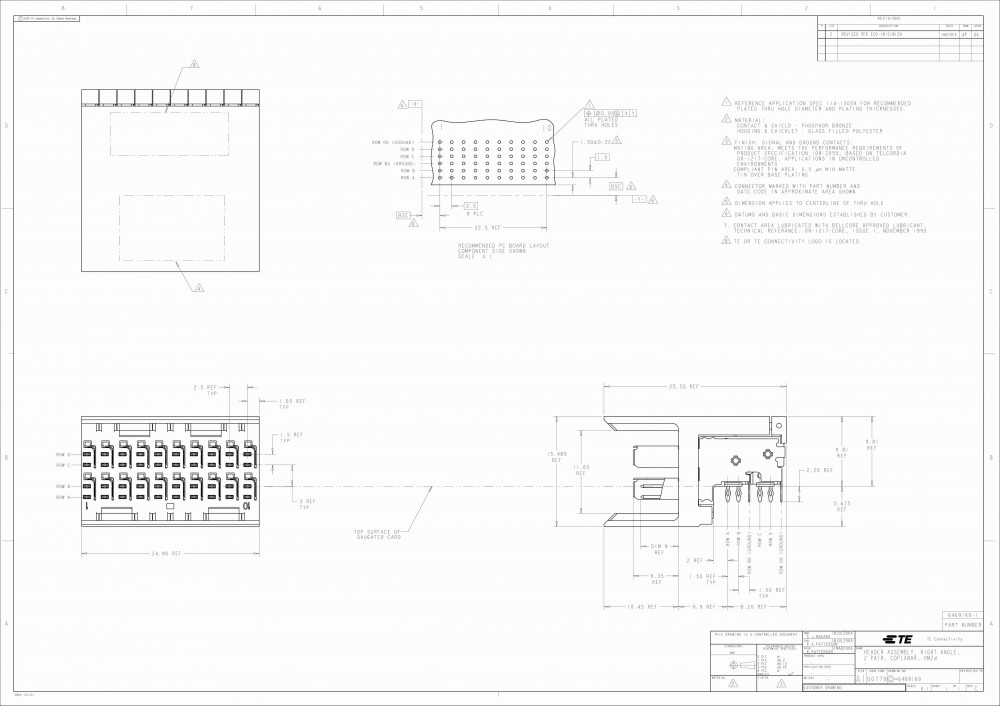 TE Connectivity 6469169-1 technical drawing page