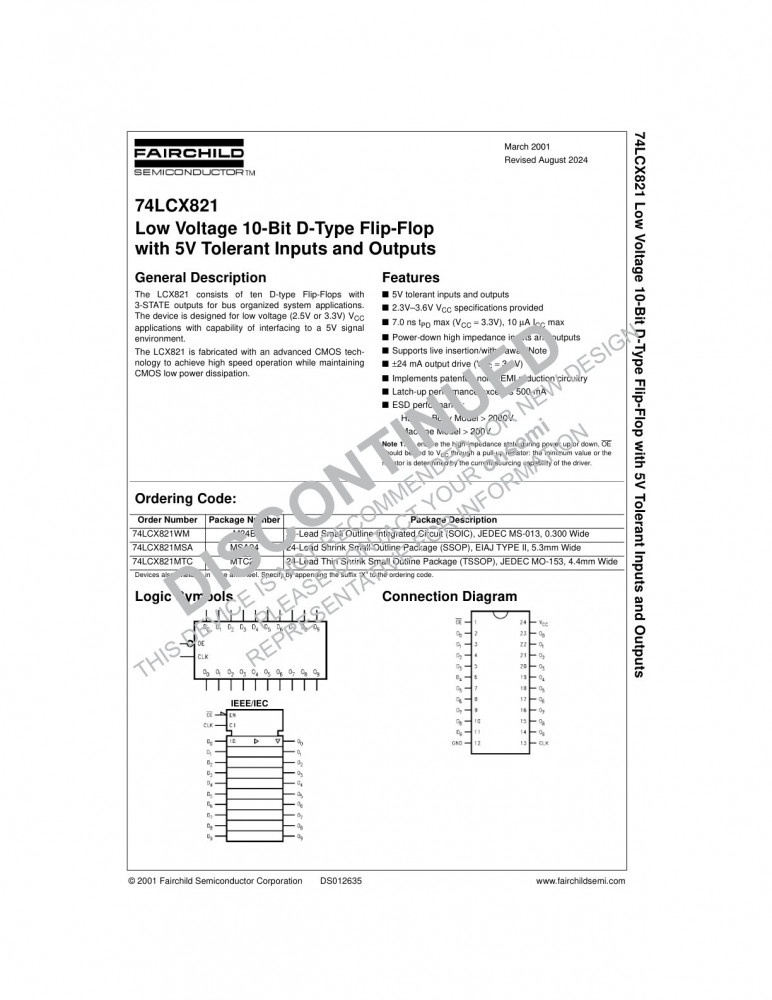 74LCX821 datasheet page 1