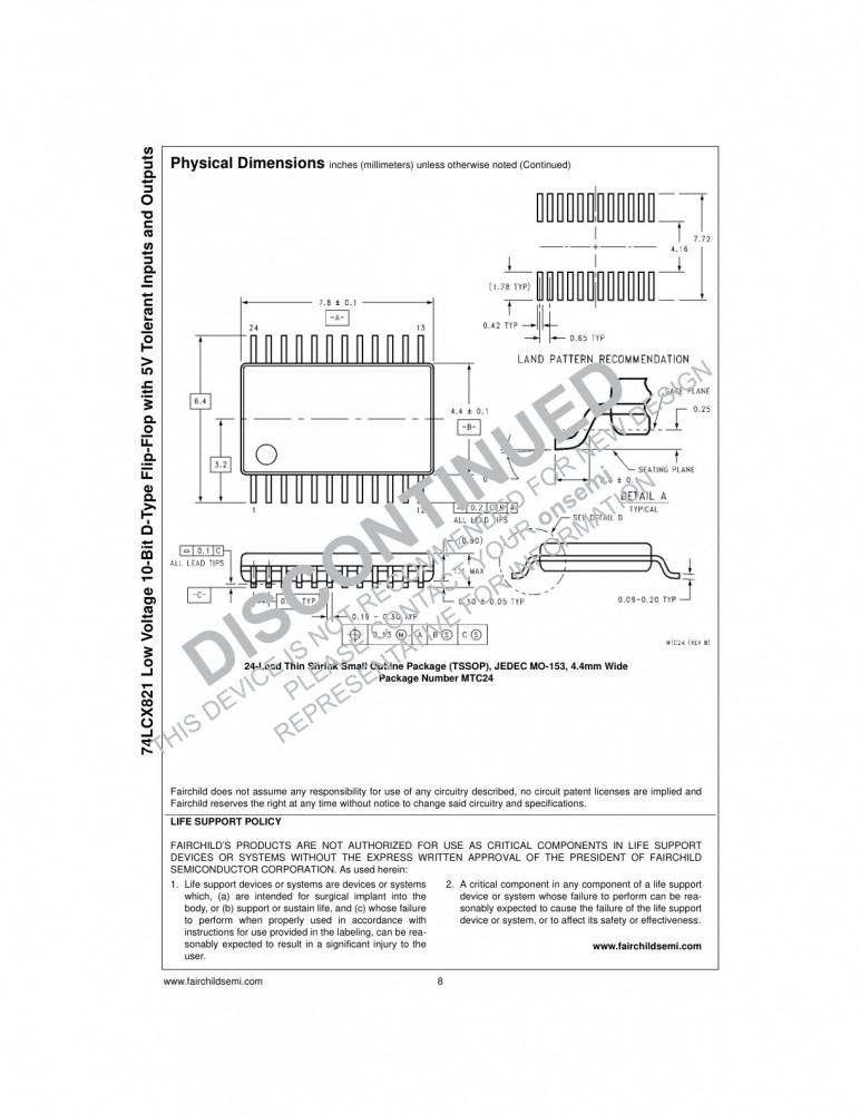 74LCX821 datasheet page 8