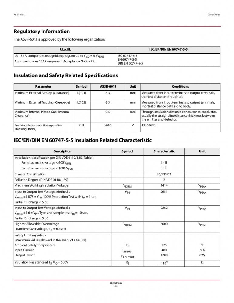 ASSR-601JV-500E datasheet page 4