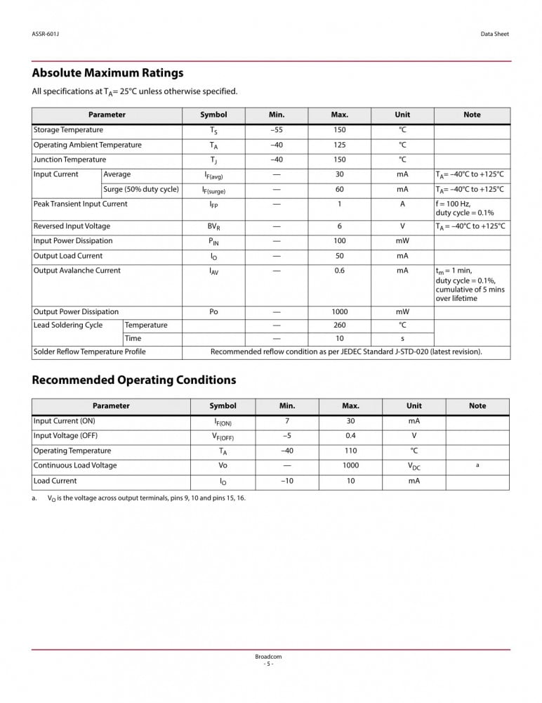 ASSR-601JV-500E datasheet page 5