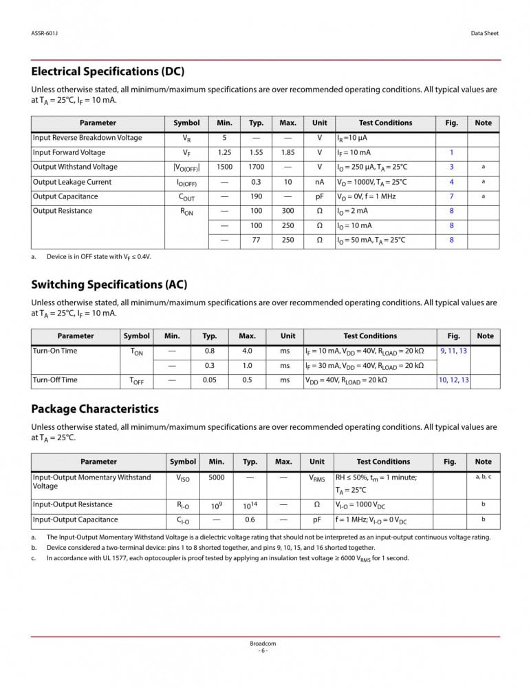 ASSR-601JV-500E datasheet page 6