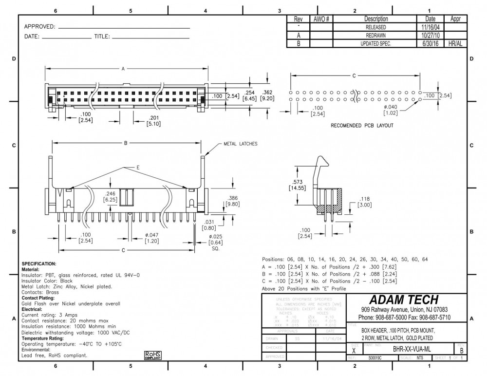 ADAM TECH BHR-XX-VUA-ML product drawing preview