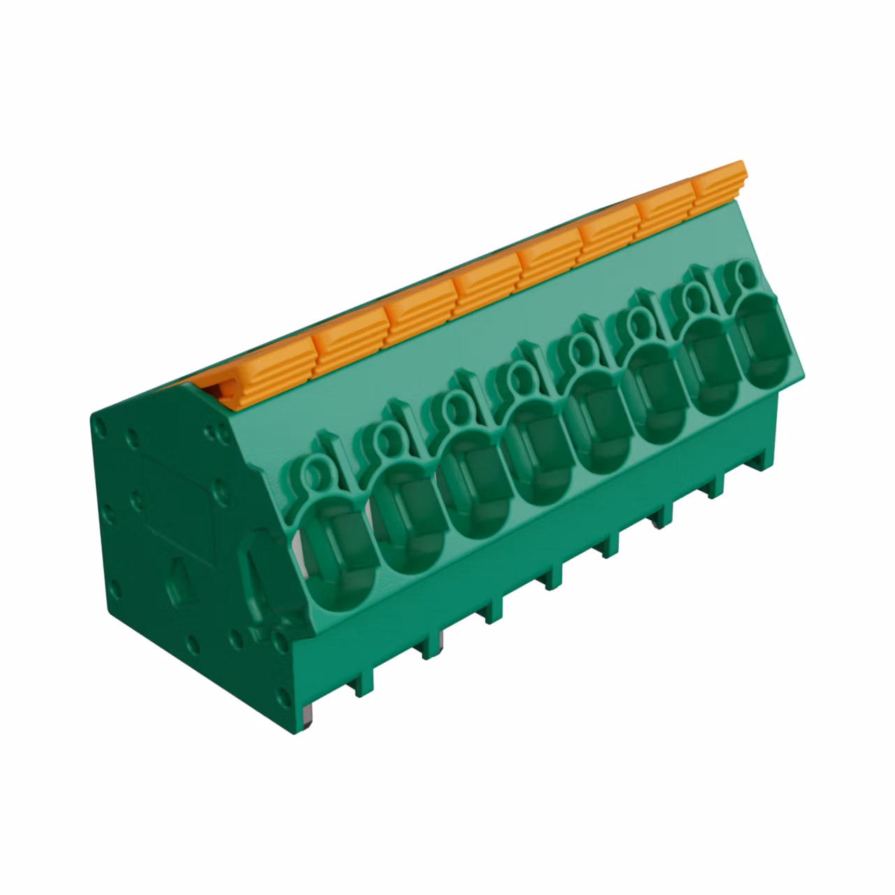 7.50mm Pitch Lever Activated Fixed Mount PCB Terminal Block, 35° Wire Entry, Left Front Terminal, 8 Circuits for sale