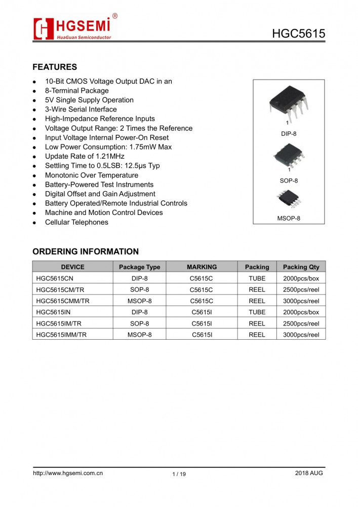 HGC5615 datasheet page 1