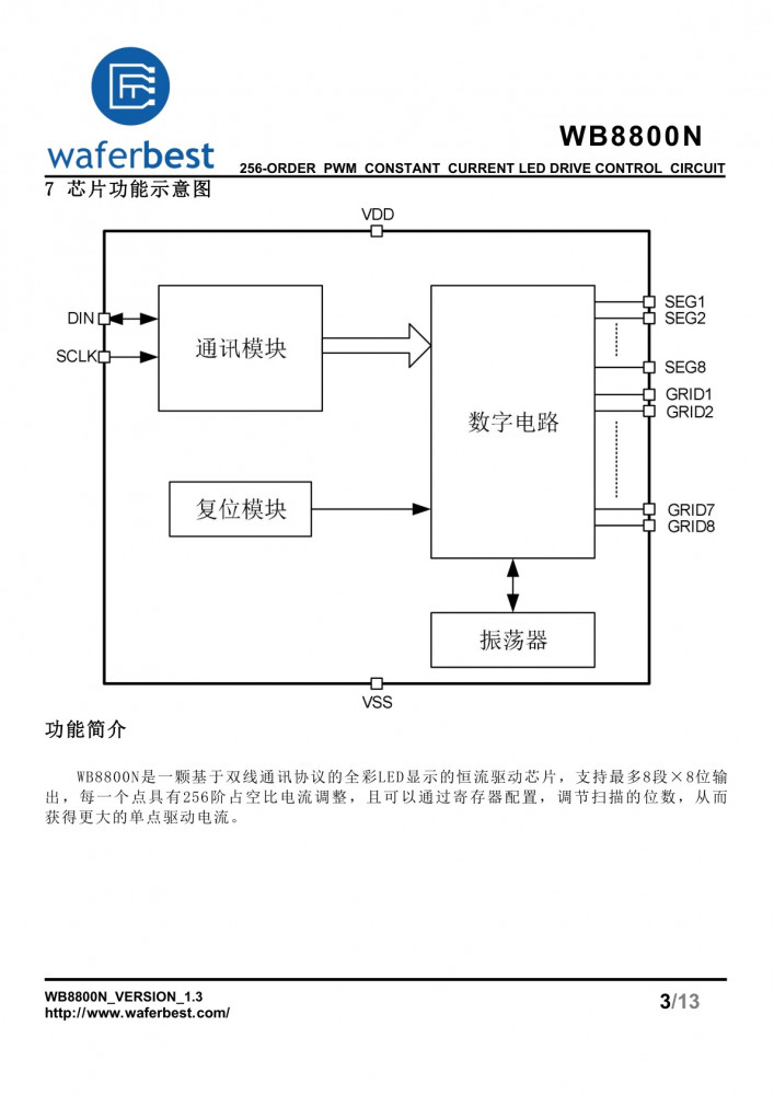 WB8800N technical document page 3