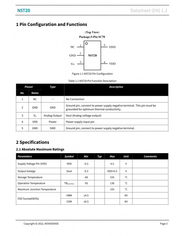 NST20H-DSCR datasheet page 3