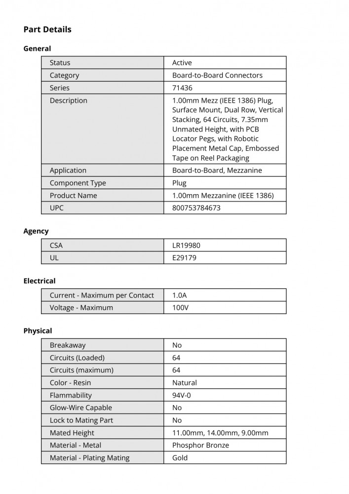 MOLEX 714361464 technical document image, page 2