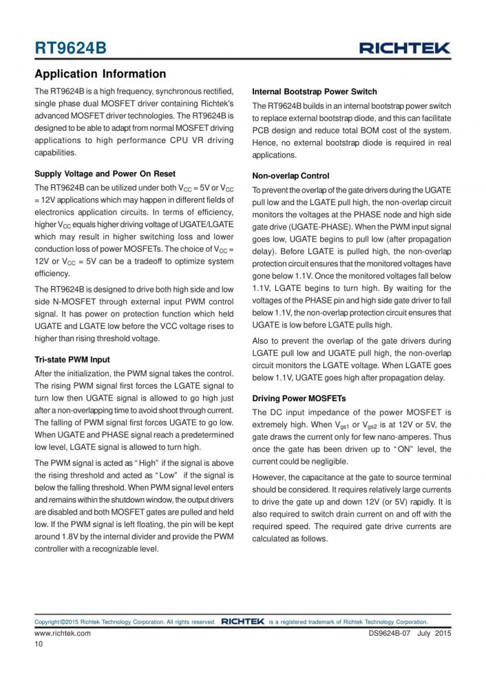 RT9624B datasheet page 10