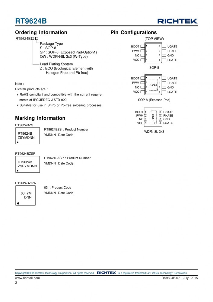 RT9624B datasheet page 2