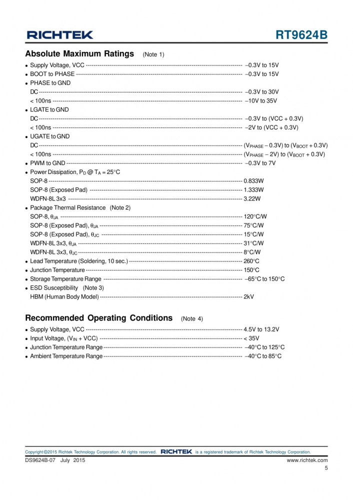 RT9624B datasheet page 5