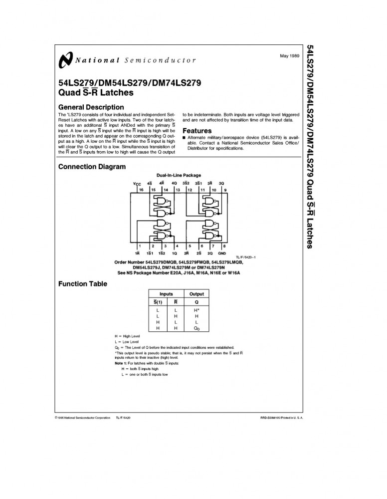 54LS279DM/B datasheet page 2