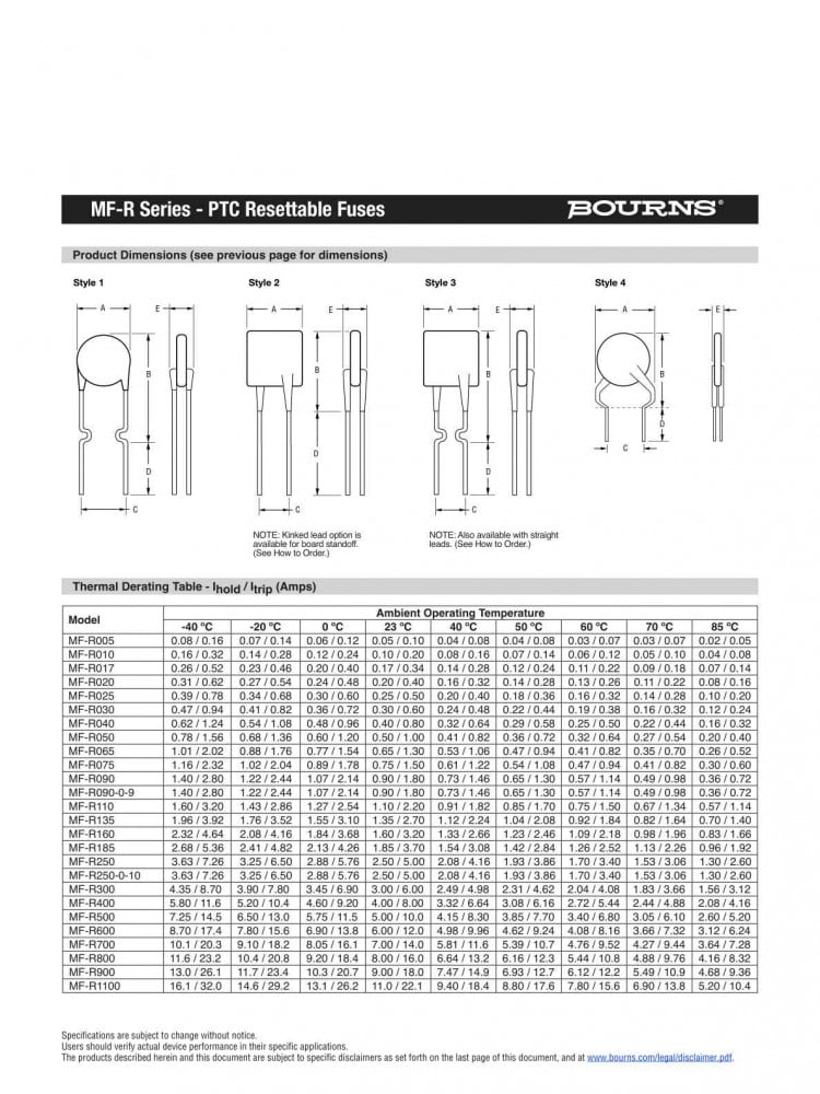 MF-R Series datasheet page 3