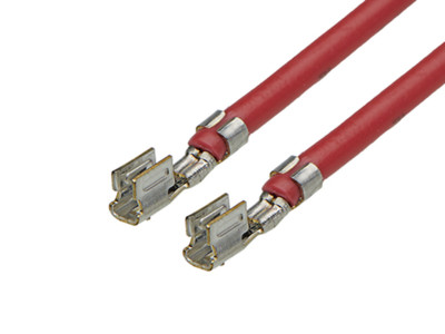 Pre-Crimped Lead KK Plus 250 Female-to-KK Plus 250 Female, Tin (Sn) Plating, 150.00mm Length, 22 AWG, Red