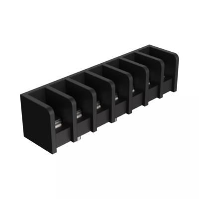 12.70mm Pitch, Single Row, Tri-Barrier Terminal Strip, without Mounting Ends, Black, Steel Screws, 7 Circuits for sale