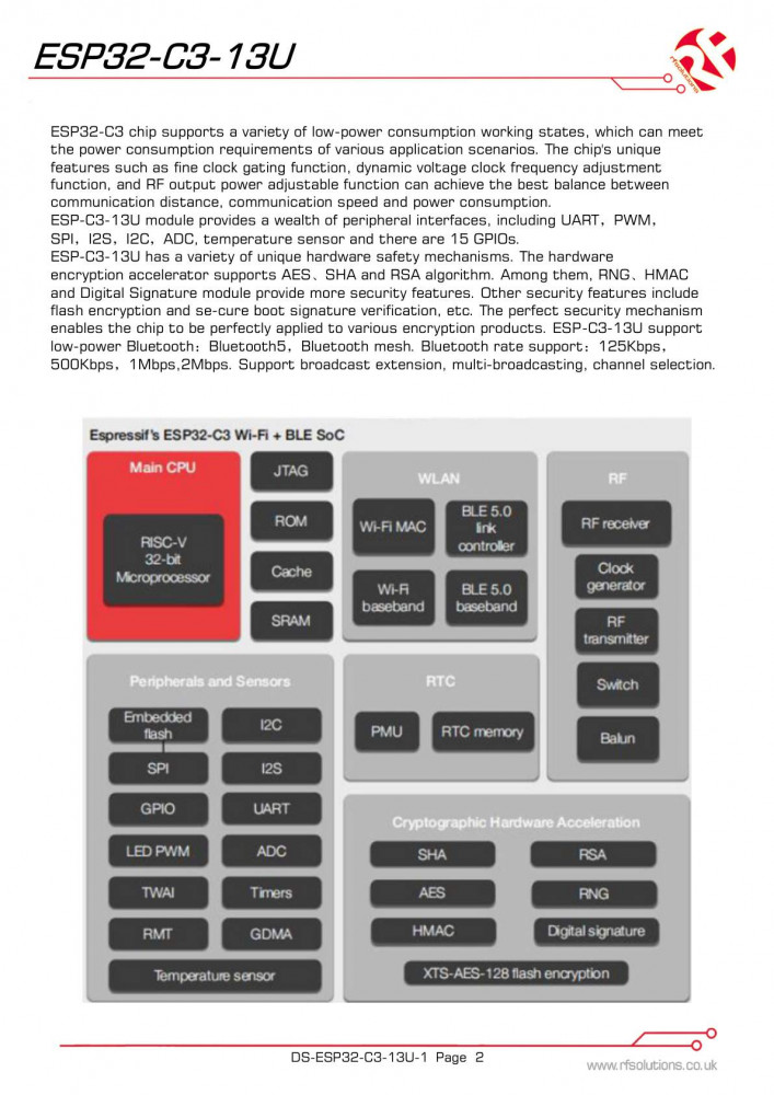 ESP32-C3-13U technical document page 2
