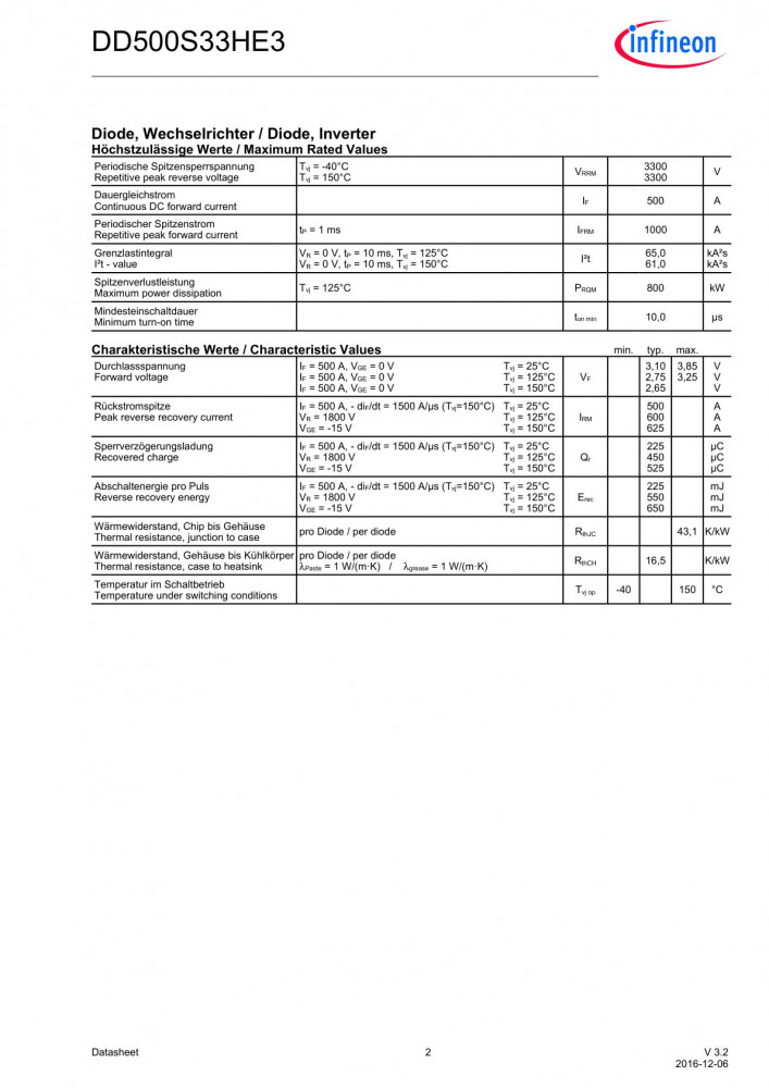 DD500S33HE3 datasheet page 2