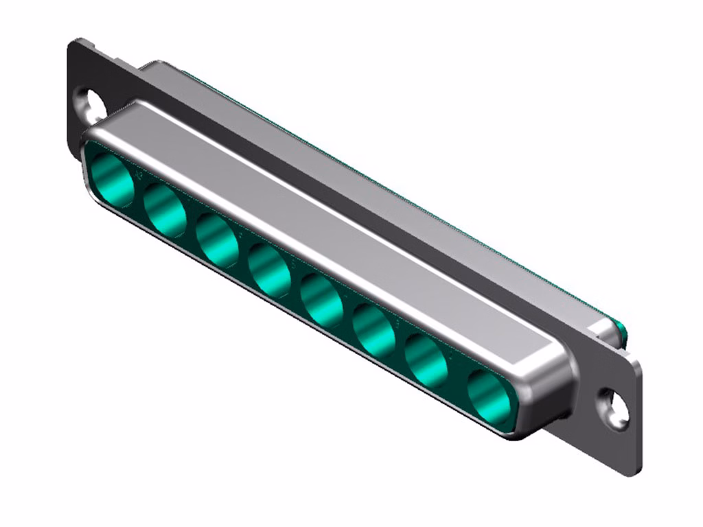 FCT Mixed Layout D-Sub Housing, Male, Tin-plated Shell, Non-Magnetic, 5 Circuits Unloaded, Green Insulator