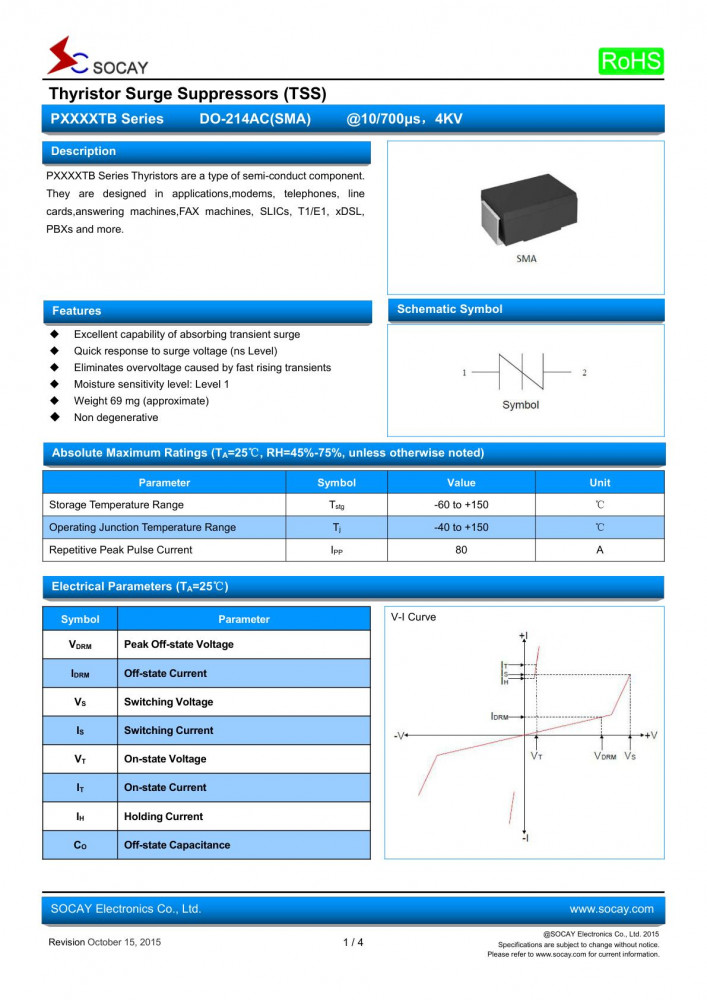 SOCAY P1500TB datasheet page 1