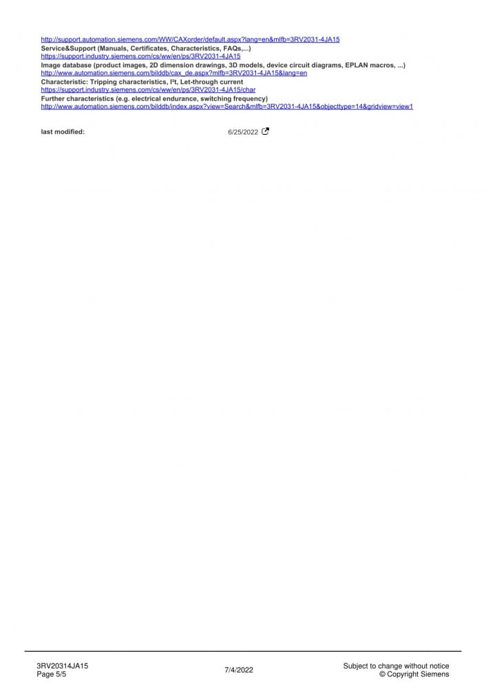 3RV20314JA15 datasheet page 5