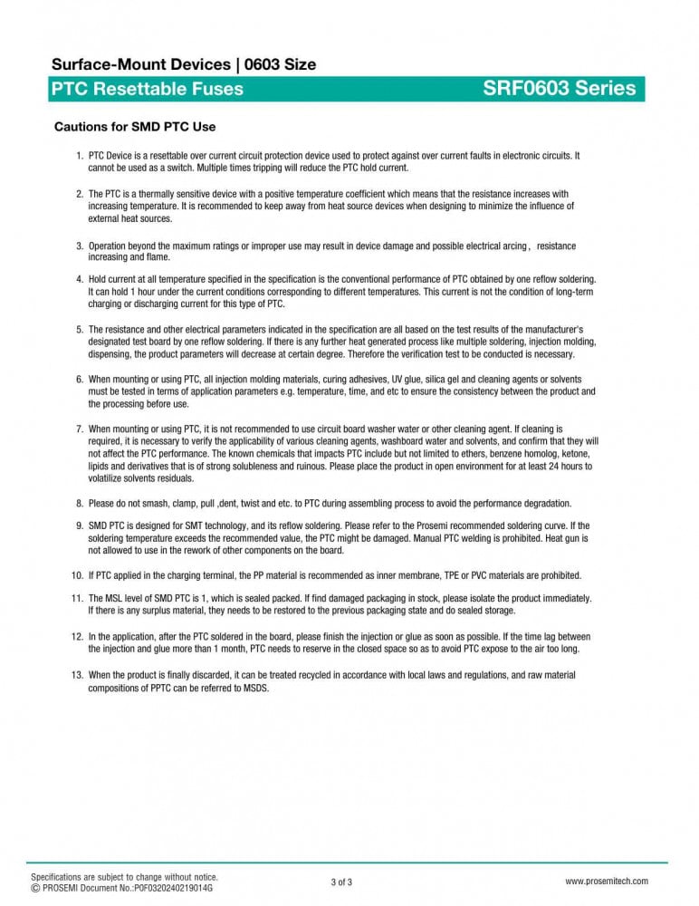 SRF0603P025/16 datasheet page 3