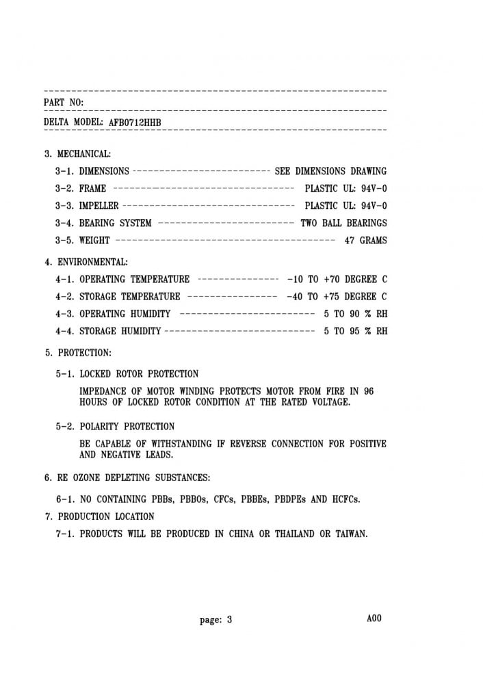 AFB0712HHB specification page 4