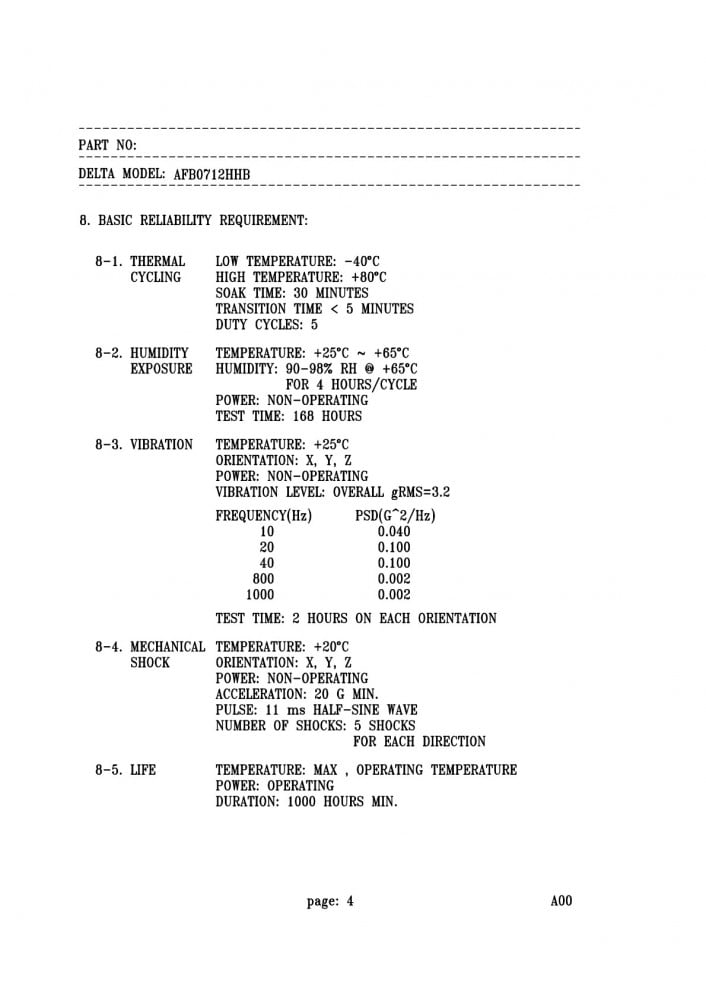 AFB0712HHB specification page 5