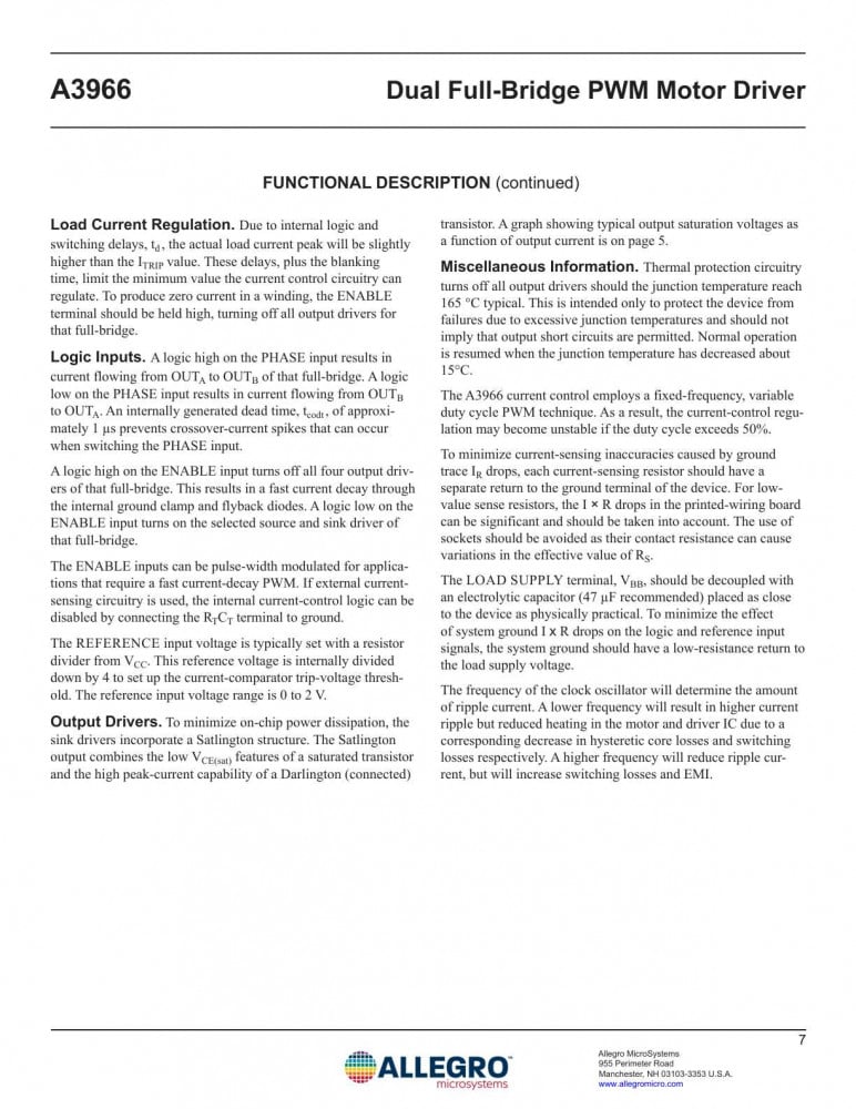 A3966 datasheet page 7