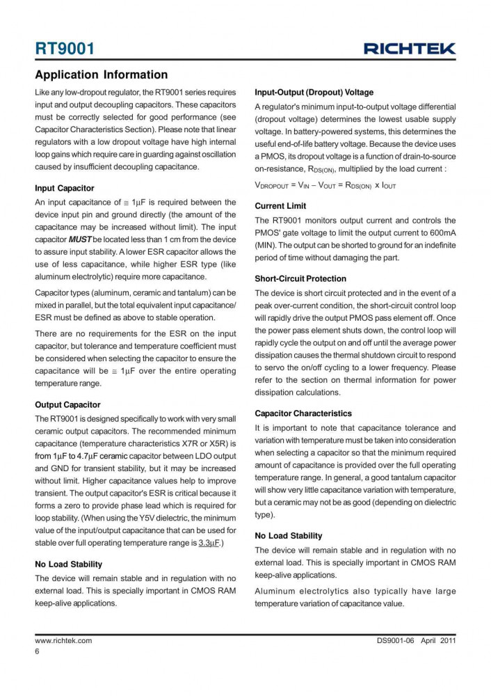 RT9001 datasheet page 6