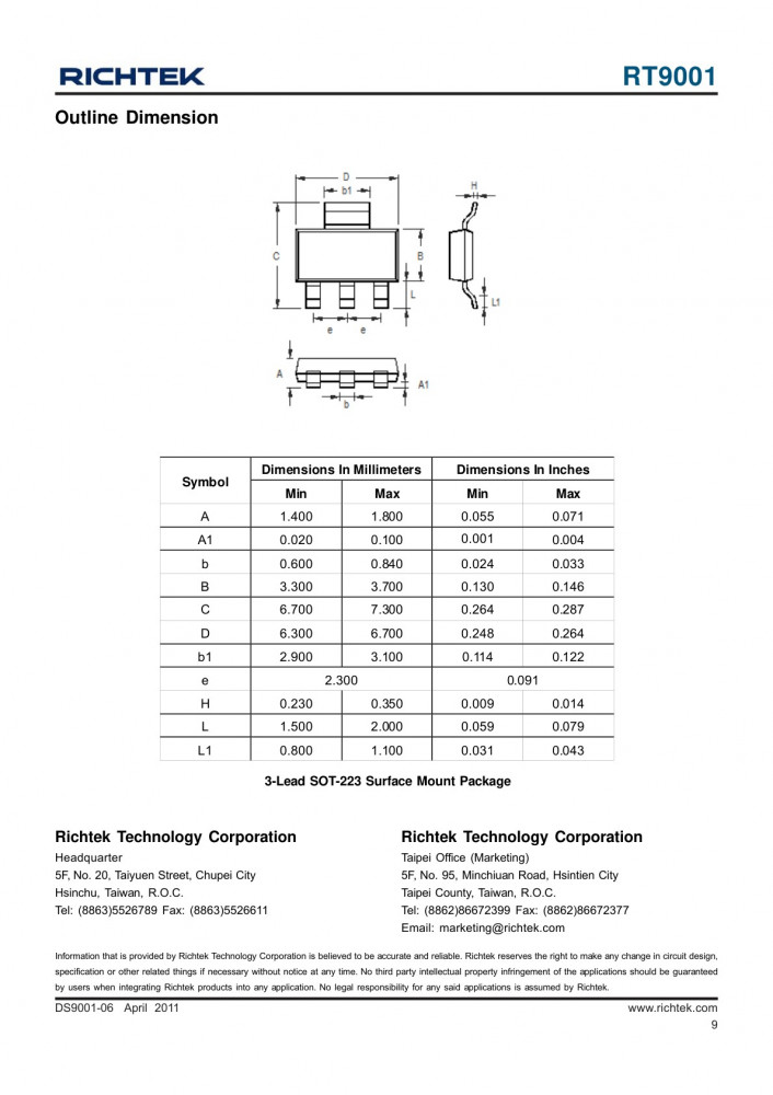 RT9001 datasheet page 9