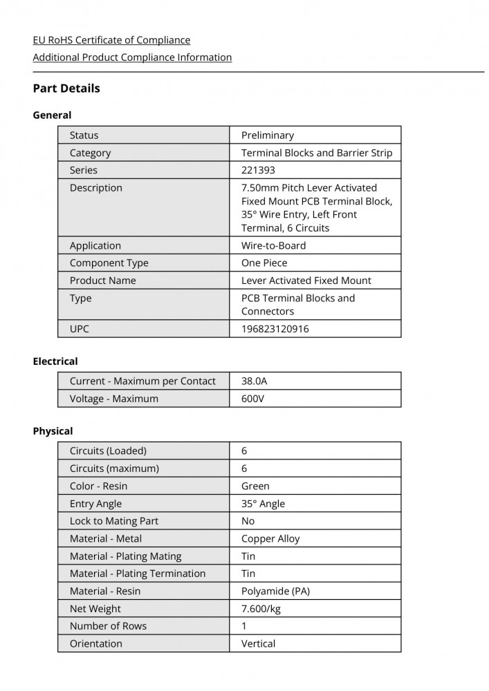 MOLEX 2213930006 technical document page 2