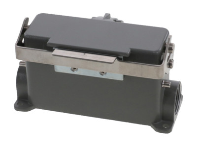Heavy-Duty Standard (STD) Single Lever Surface Mount Housing, Die-cast Aluminum, with 1 Lever, with Auto Closing Cover, with Gasket, Size 24B «104x27», Pg21x2 Thread, Grey for sale
