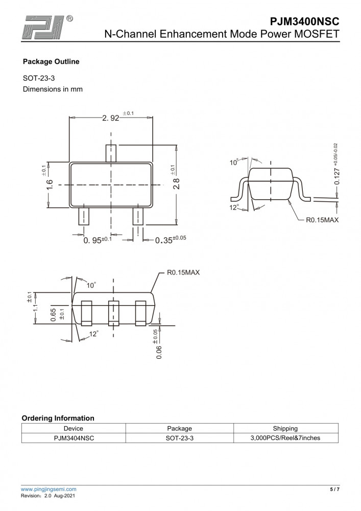 PJM3404NSC datasheet page 5