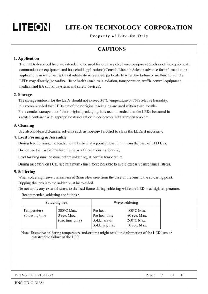 LTL2T3TBK3 datasheet page 7