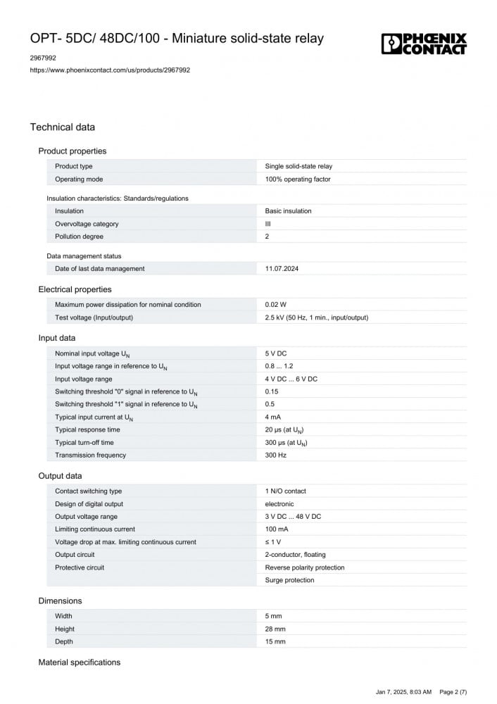 Phoenix Contact 2967992 technical document page 2