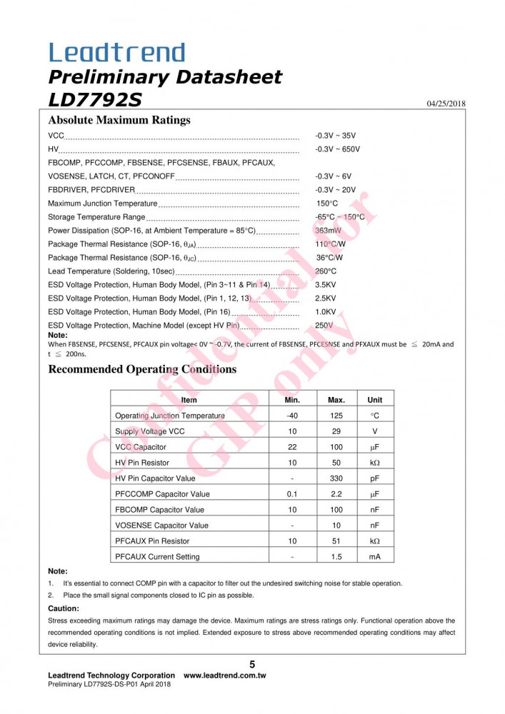 LD7792SGS datasheet page 5