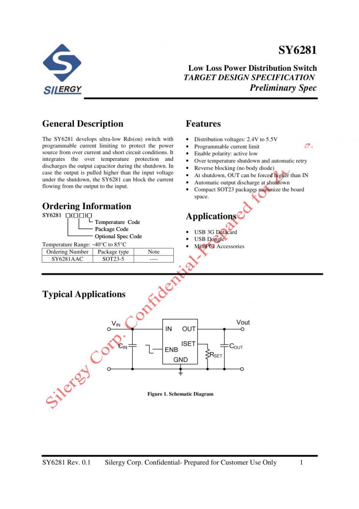 SY6281AAC datasheet page 1